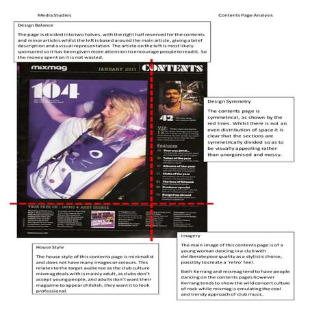 Q and mixmag contents page analysis | DOCX