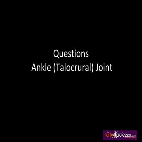 Exam Questions Ankle Joint | PPT