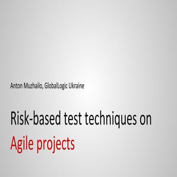 Risk-Based Test Techniques | PDF