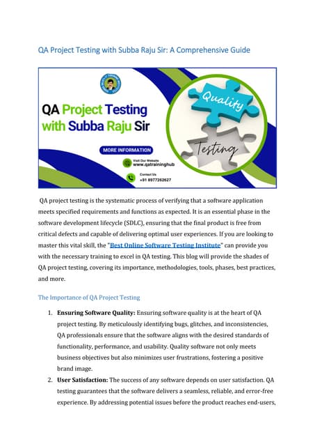 Qa Project Testing With Subba Raju Sirpdf