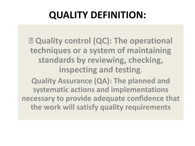 Quality management for civil engineering | PPTX