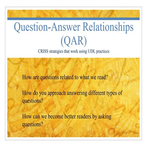 Question Answer Relationships | PPT