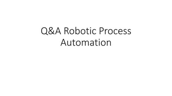 RPA and the Automation First mindset | PDF