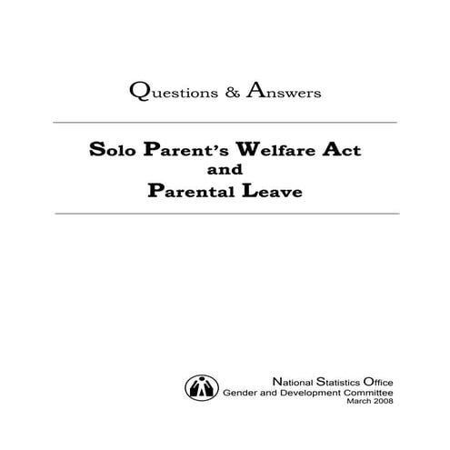 Q & a solo parent's welfare act and parental leave | PDF