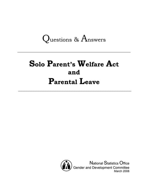 RA11861- Expanded Solo Parents' Welfare Act.pptx | Adoption and ...