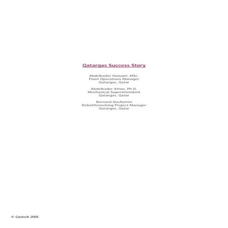 Qatargas debottlenecking project | PDF