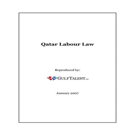 Qatar Labour Law | PDF