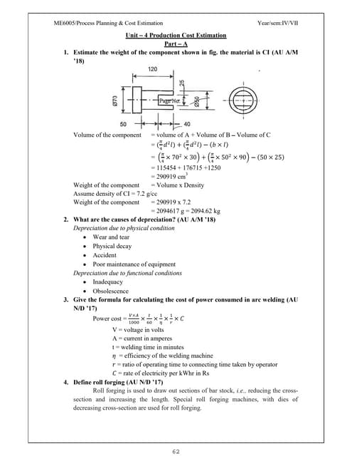 cost calculation on forging | PPTX