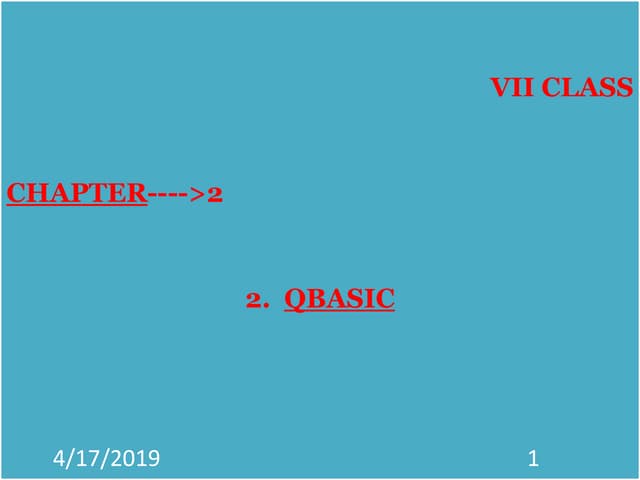 Qbasic Pptx Programming Languages Computing