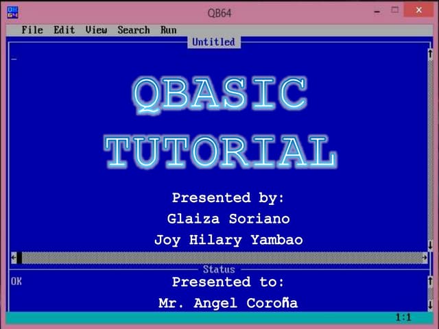 Introduction to qbasic Introduction to qbasic