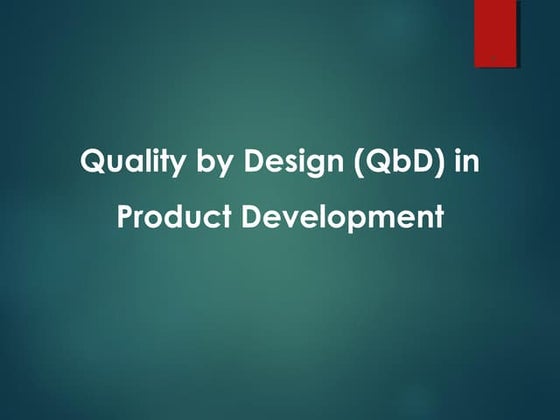 Quality target product profile (QTPP) | PPTX