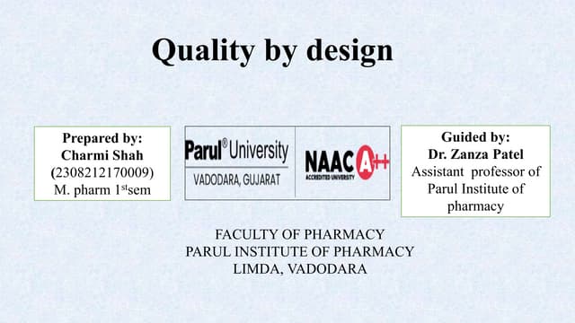 Pharmaceutical Quality by Design (QbD) | PDF