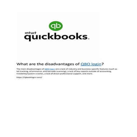 What are the disadvantages of QBO login? | PDF