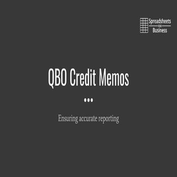 Qbo credit memos | PPT
