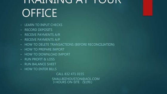 Quickbooks training at your office | PPT