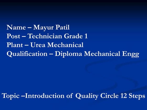 Twelve steps of qc | PPT | Science
