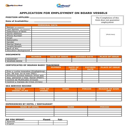 Qc application form | PDF