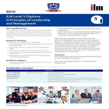 ILM Level 5 D iplom a in Principles of Leadership and Management. | PDF
