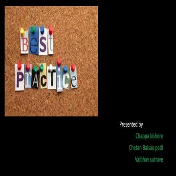 Qcl 14-v3-[best practises] [nitie]-[chappa kishore] | PPT