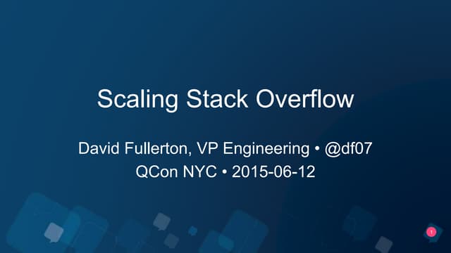 Scaling Stack Overflow Qcon Nyc 2015 Ppt