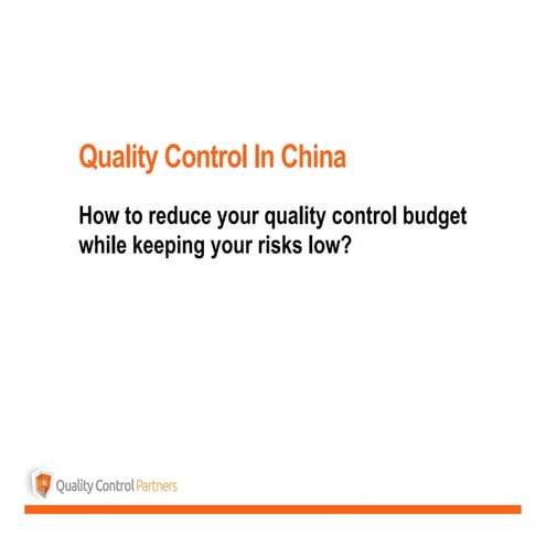 QCP - How to reduce your quality control Budget while keeping your ...
