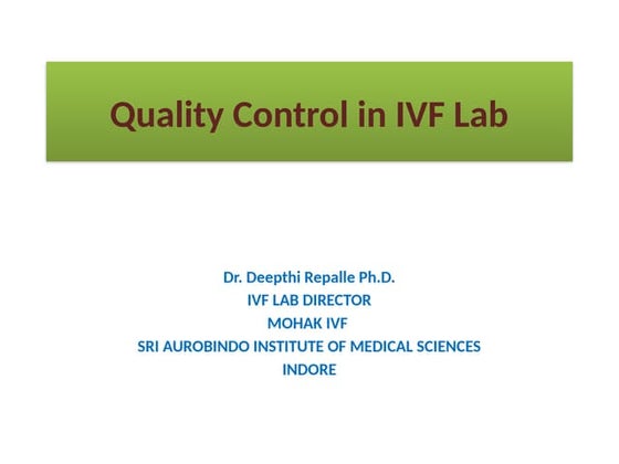Quality Control in Laboratory | PPT
