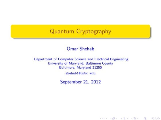 Quantum Key Distribution | PDF
