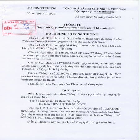 Qcvn qtd 08 2010 bct ky thuat dien ha ap | PDF