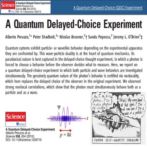 Quantum delayed choice experiment | PDF