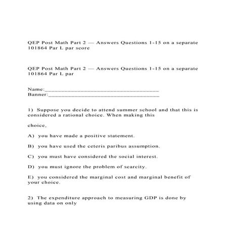 QEP Post Math Part 2 — Answers Questions 1-15 on a separate 10.docx