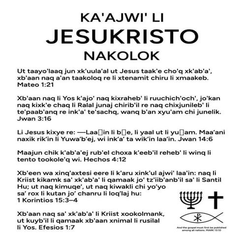 Q'eqchi' Gospel Tract - ONLY JESUS CHRIST SAVES.pdf