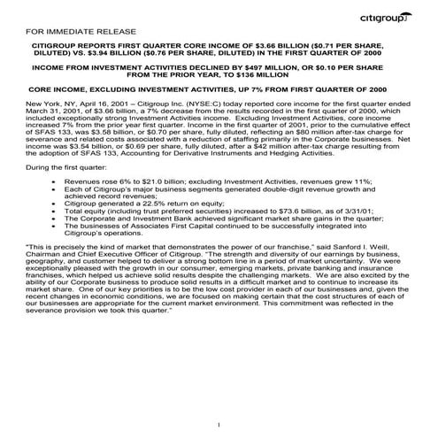 citigroup Presentation | PDF