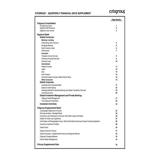 citigroup Presentation | PDF