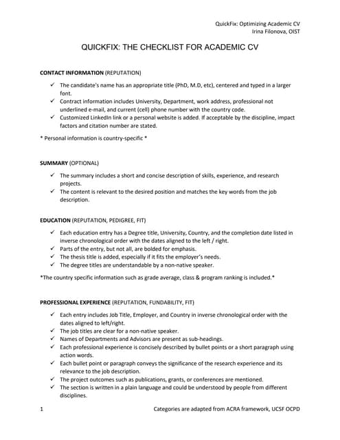 Effective CVs and Applications for Researchers | PPT