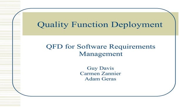 Applying Quality Function Deployment method for business architecture alignment | PPT