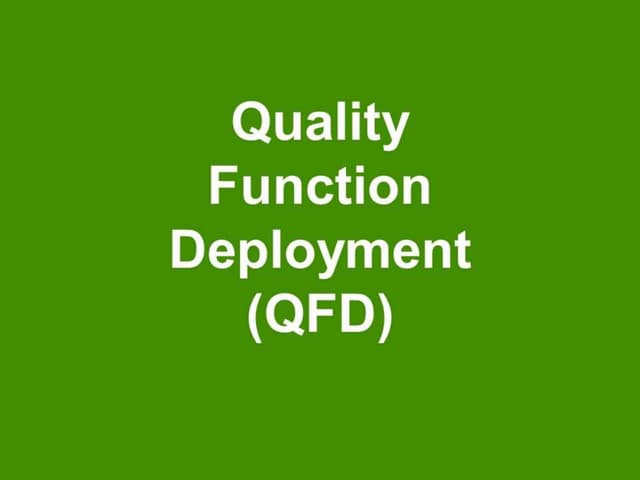 Quality Function Deployment | PPTX