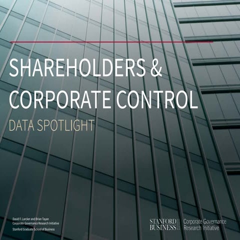 Shareholders & Corporate Control: Data | PDF