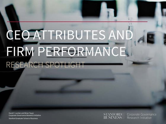 Brochure about Stanford Corporate Governance Research Initiative | PDF ...