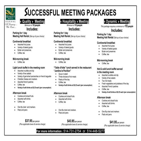 Breakfast & Coffee Break Menus | PDF