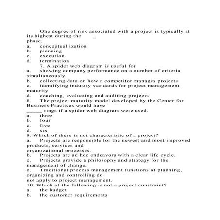 Capm time 150 question final key | PDF