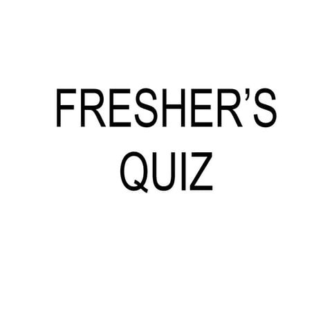 Freshers Quiz 2015,Thapar University | PPT
