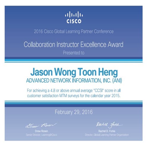 Instructor Excellence Award 2016 | PDF