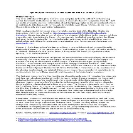 Qiang 羌 references in the Book of the Later Han 后汉书 | PDF