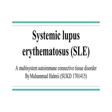 Systemic lupus erythematosus (SLE) | PPTX
