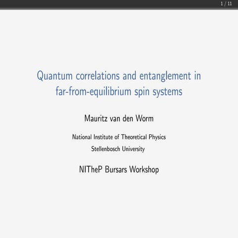 Quantum correlations and entanglement in far-from-equilibrium spin ...