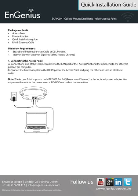 Quick Installation Guide EnGenius EAP150 | PPT