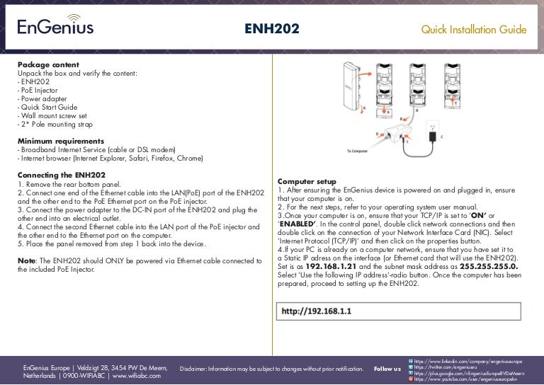 Quick Installation Guide ENH202 English