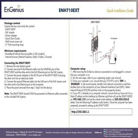 Quick Installation Guide ENH710EXT English | PDF