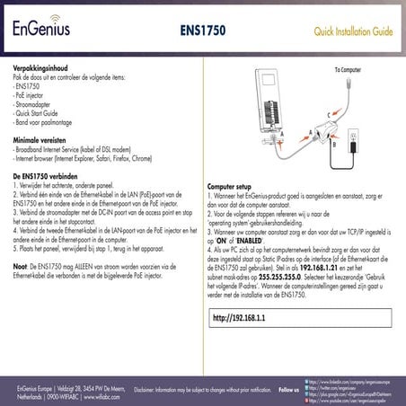 Quick Installation Guide EZ Hotspot Extender Compact Dutch | PDF