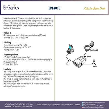 Quick Installation Guide EPE4818 Dutch | PDF